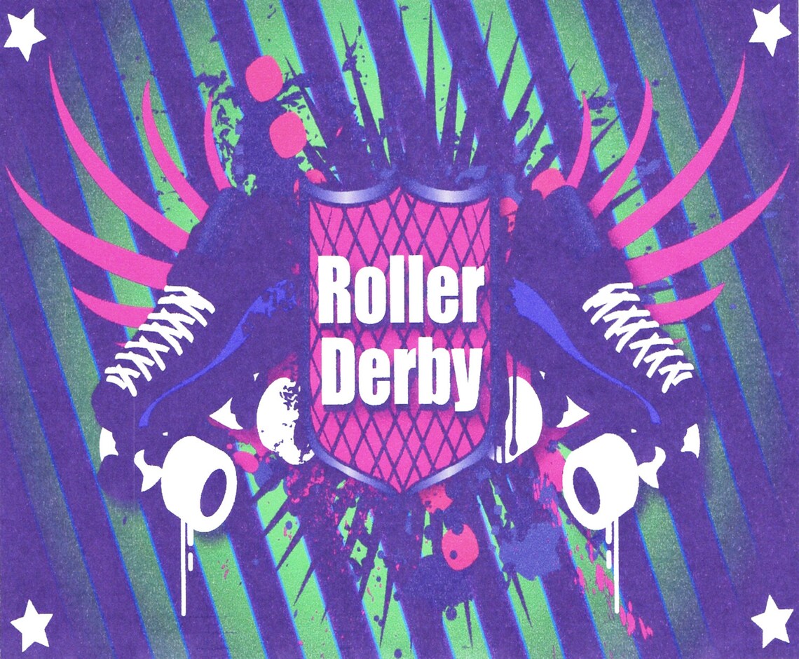 Roller Derby Birthday Cake Background Edible 2D Fondant | Etsy