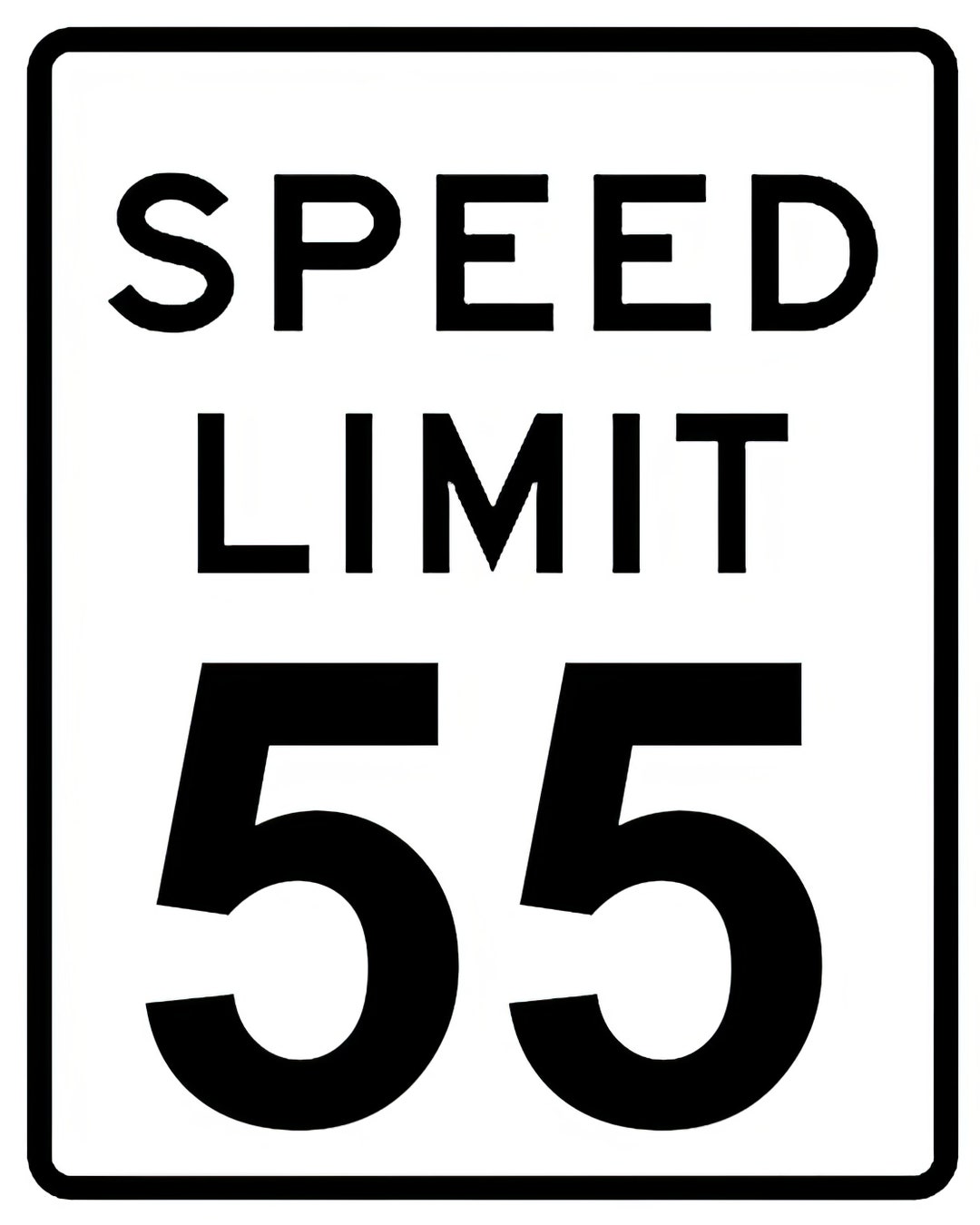Speed Limit 55th Birthday Sign - 2D Fondant Edible Cake & Cupcake ...