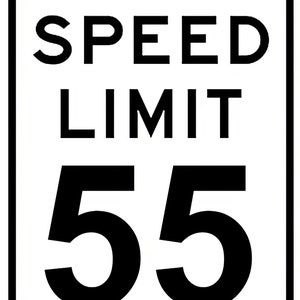 Speed Limit 55th Birthday Sign - 2D Fondant Edible Cake & Cupcake ...