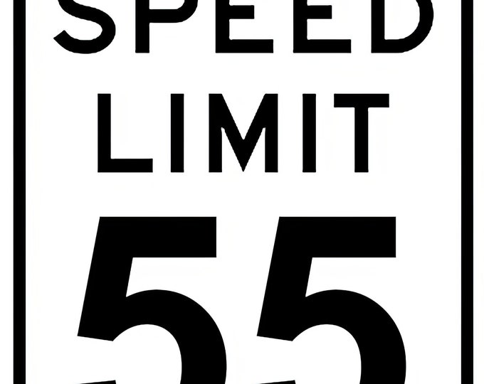 Speed Limit 55th Birthday Sign - 2D Fondant Edible Cake & Cupcake ...