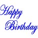Blue Happy Birthday Script ~ Edible 2D Fondant Birthday Cake/cupcake ...