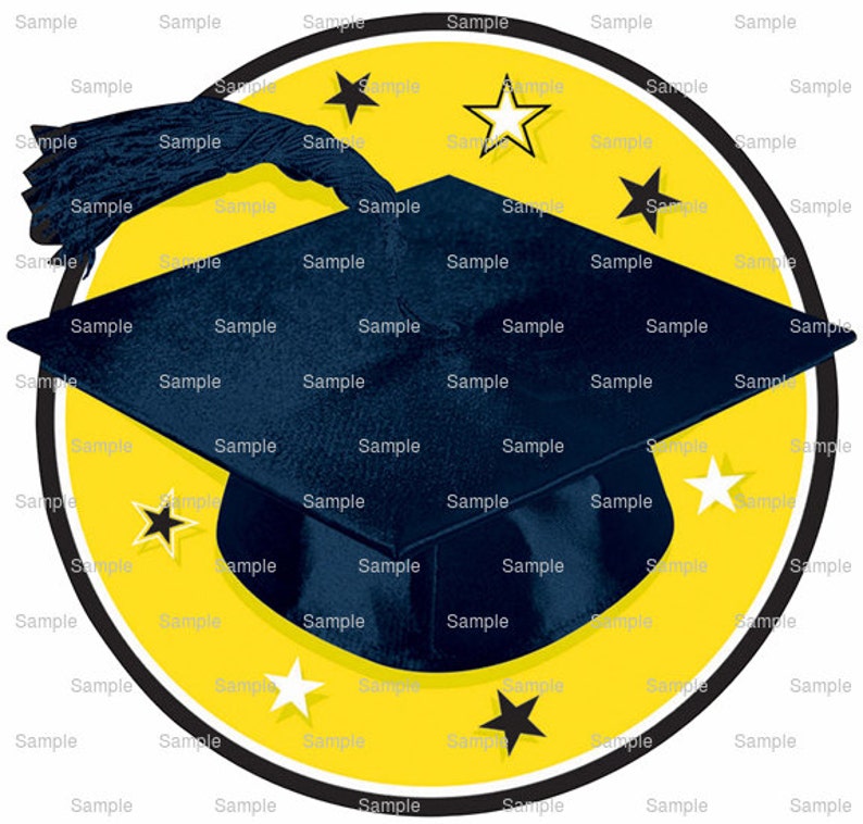 Graduation Cap on A Yellow Background Edible 2D Fondant - Etsy