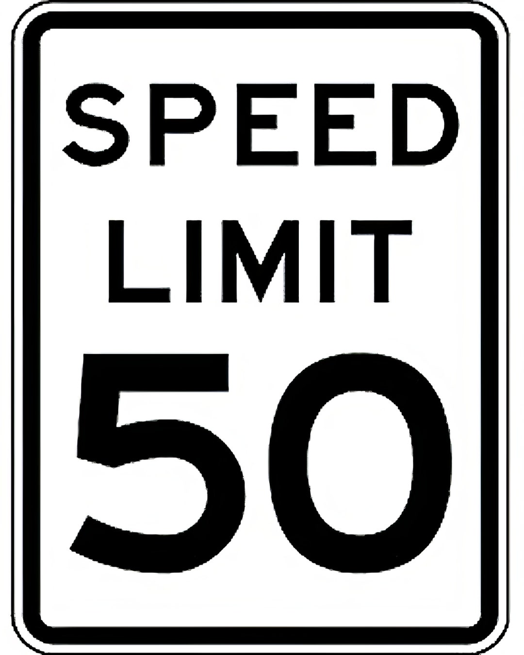 Speed Limit 50th Birthday - Edible 2D Fondant Cake & Cupcake Topper for ...