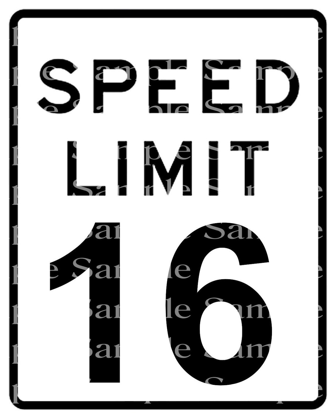 Speed Limit 16th Birthday Sign 2D Fondant Edible Cake & | Etsy