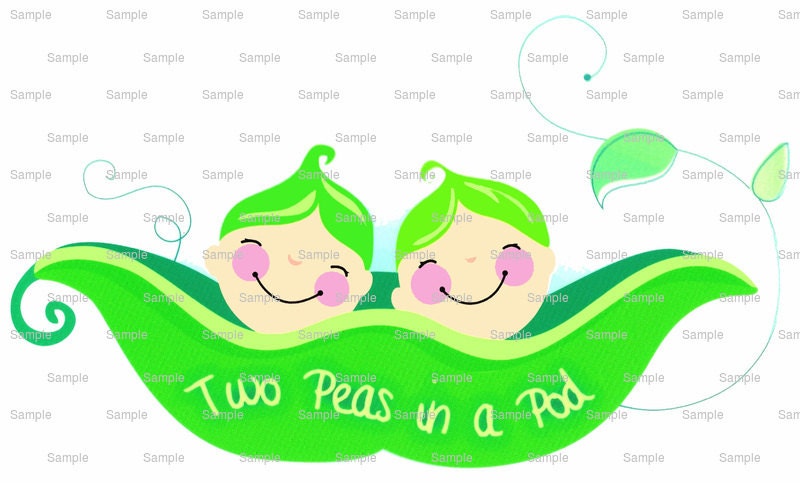 Two Peas in A Pod Twins Baby Shower Birthday Edible 2D - Etsy