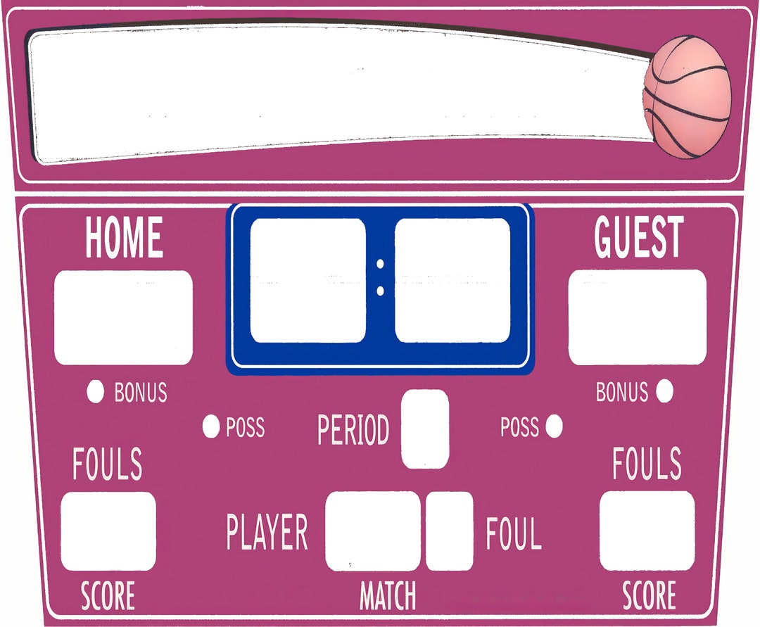 Basketball Scoreboard Court ~ Edible 2D Fondant Birthday Cake/cupcake ...