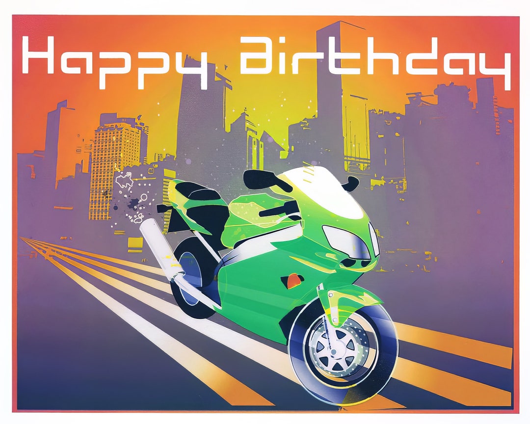 Motorcycle Birthday ~ Edible 2D Fondant Birthday Cake/cupcake Topper ...