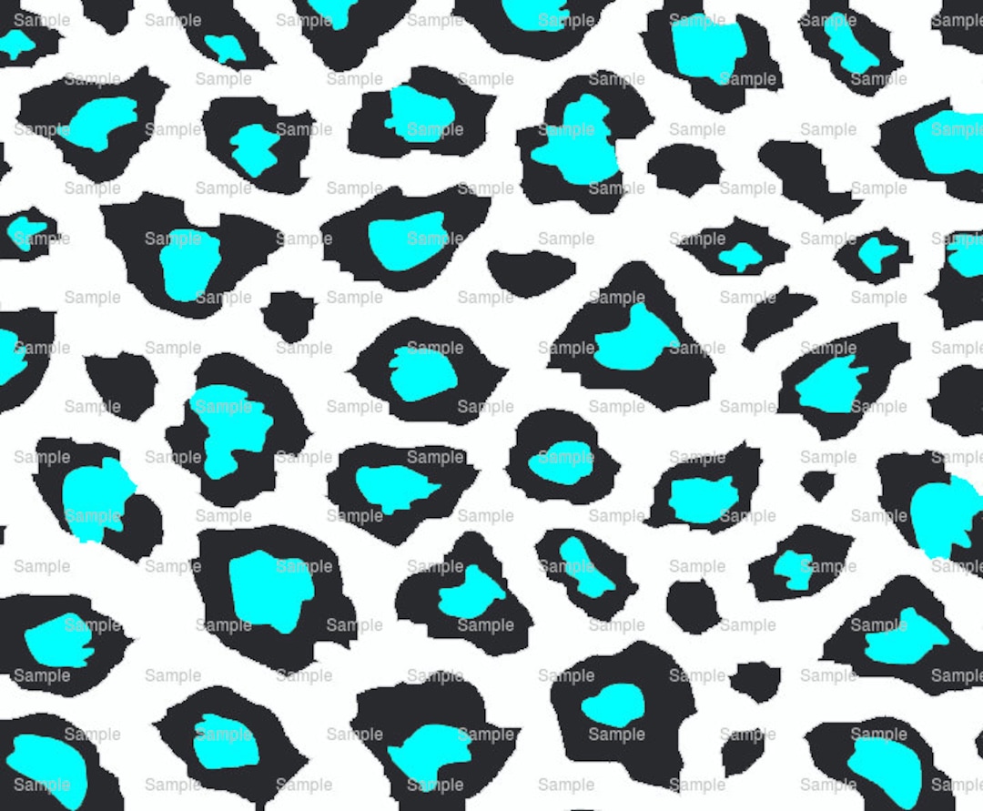 Turquoise & White Cheetah Print Background Birthday Edible - Etsy
