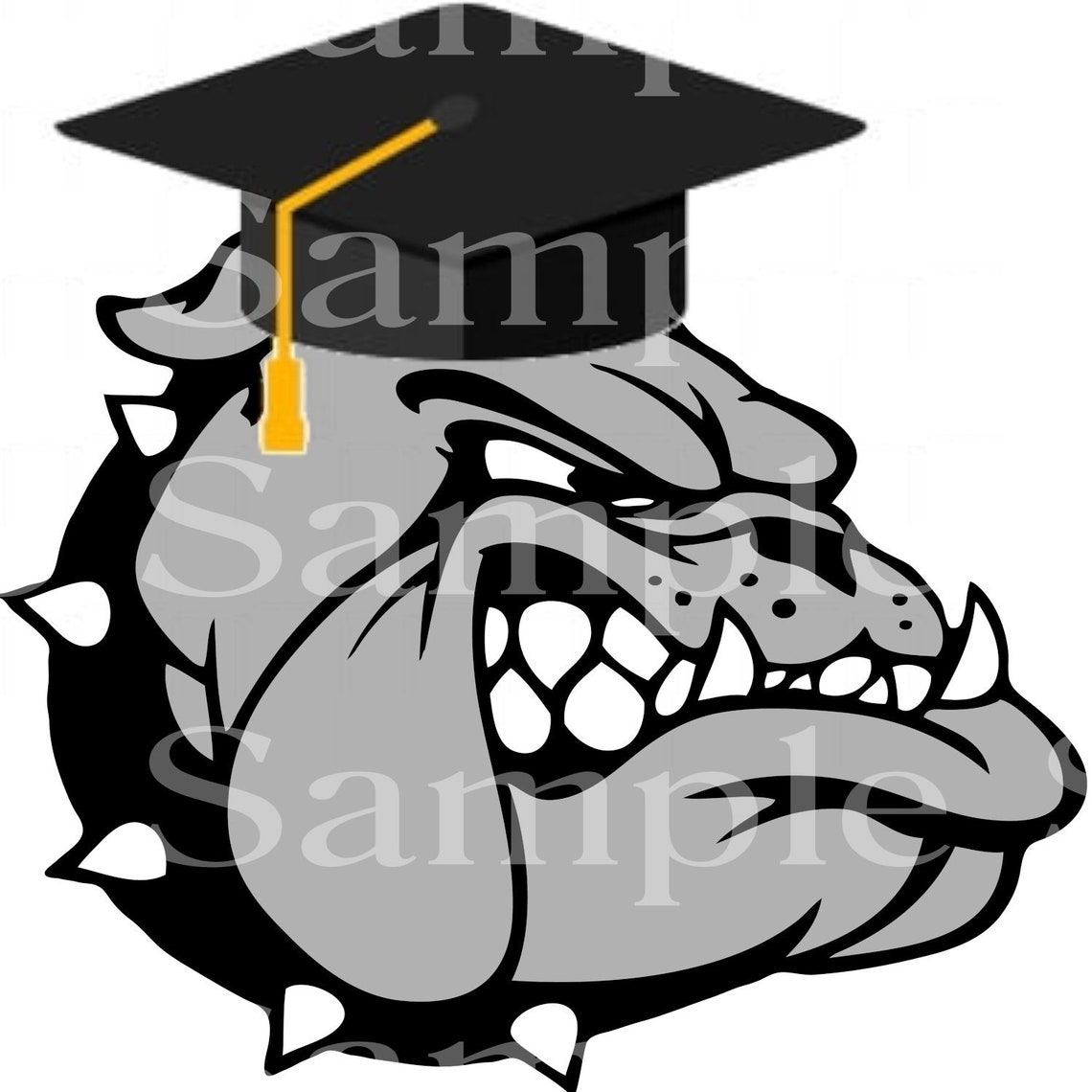 Bulldog Mascot Graduation Edible 2D Fondant Birthday - Etsy