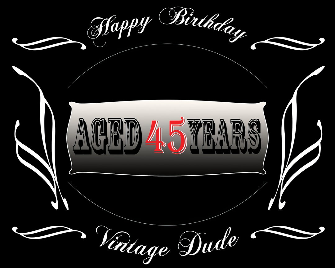 Aged 45 Years Birthday ~ Edible 2D Fondant Birthday Cake/cupcake Topper ...