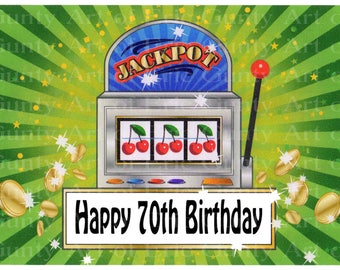 80th Birthday Las Vegas Casino Slot Machine Edible 2D | Etsy