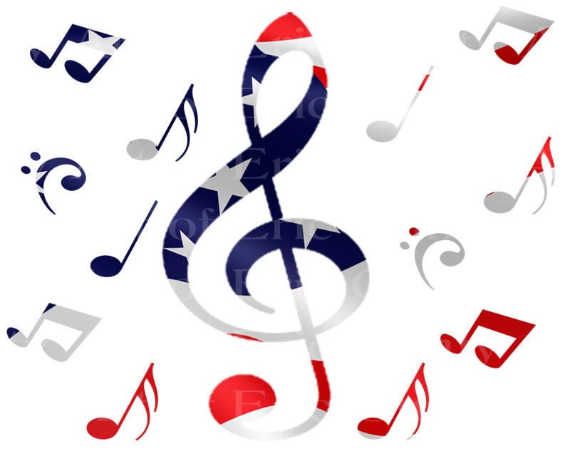 Band Music Notes Patriotic Birthday ~ Edible 2D Fondant Birthday Cake ...