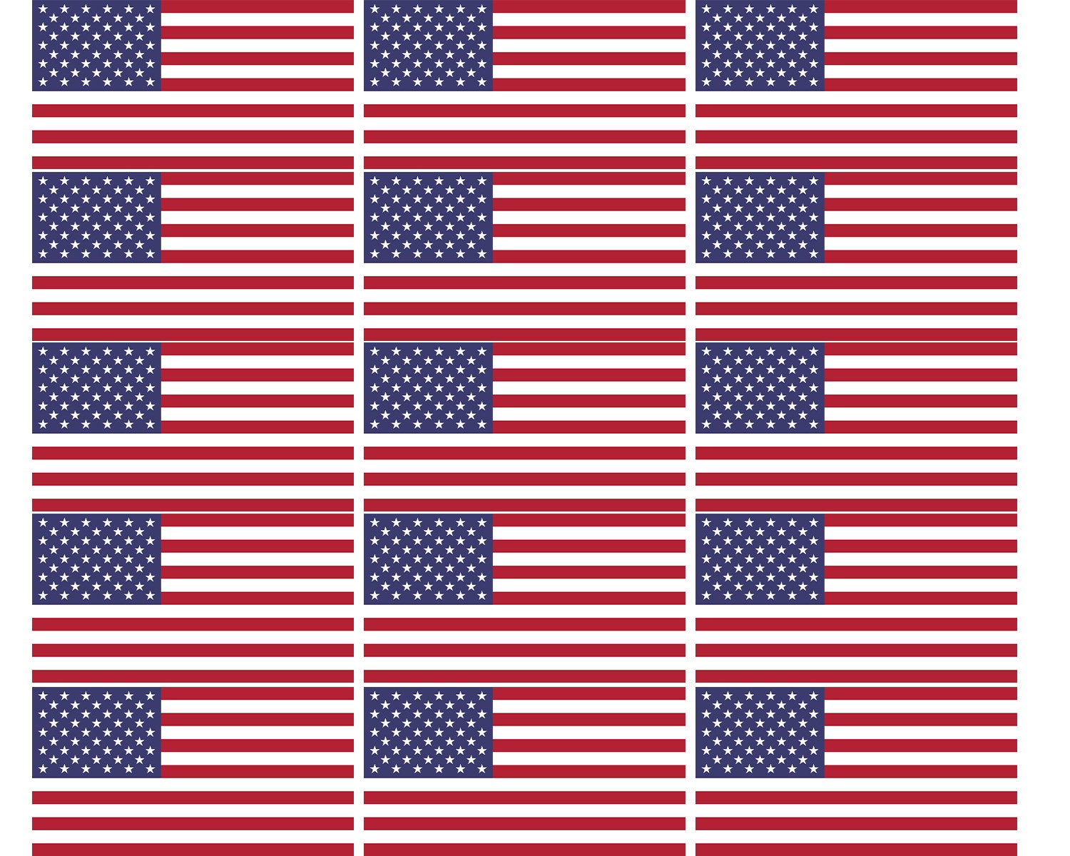 American Flag Birthday Edible 2D Fondant Birthday | Etsy