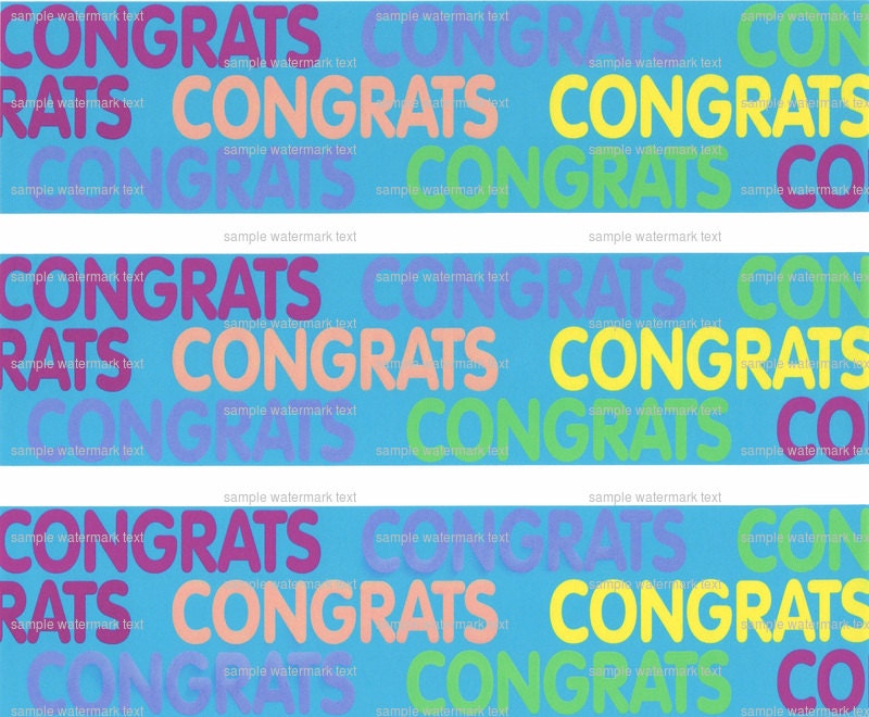 Congrats Grad Side Strips Edible 2D Fondant Birthday Cake | Etsy