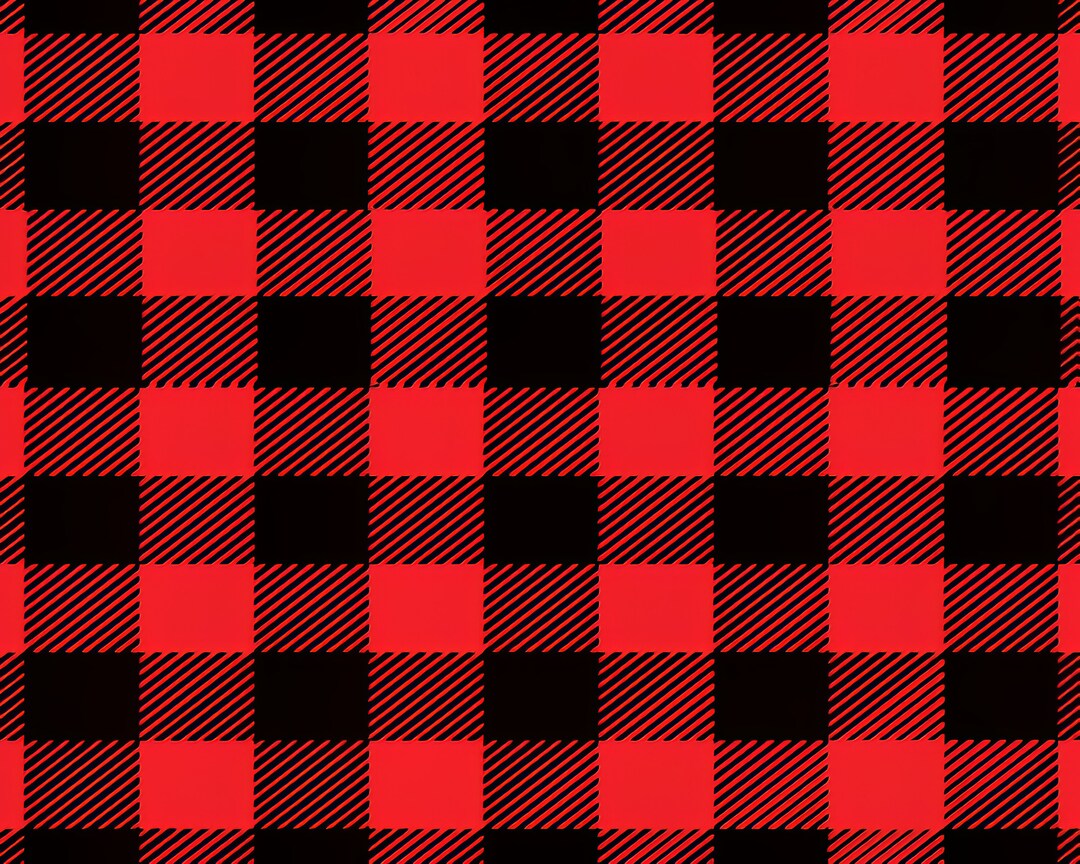 Black & Red Plaid Birthday - 2D Fondant Edible Cake and Cupcake Topper ...