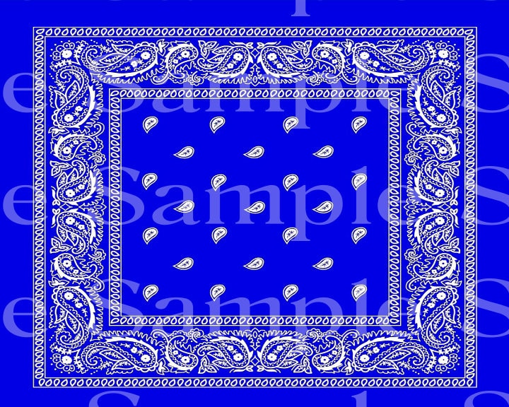 Blue Paisley Bandana Birthday ~ Edible 2D Fondant Birthday Cake/Cupcake ...
