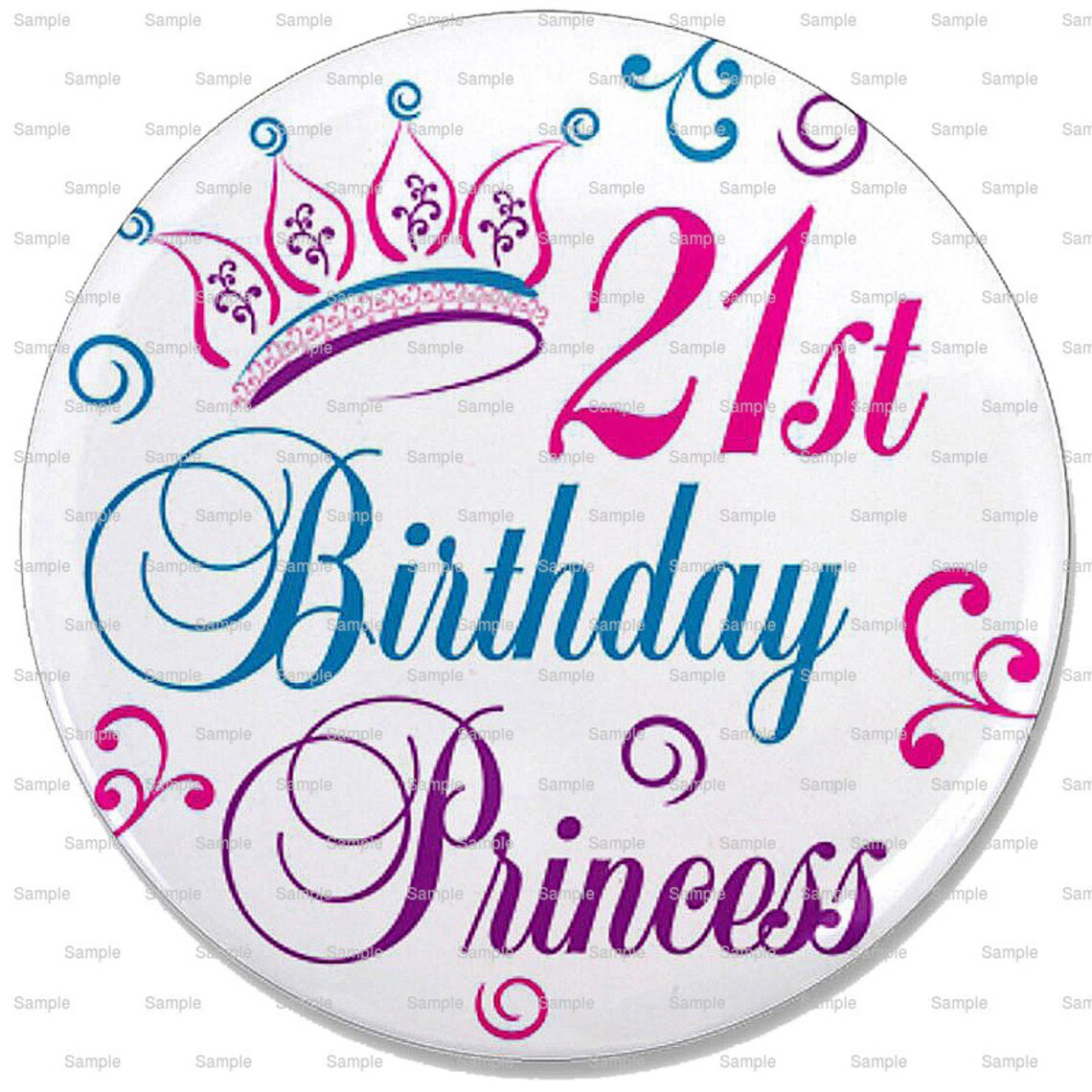 Happy 21st Birthday Princess Edible 2D Fondant Birthday | Etsy