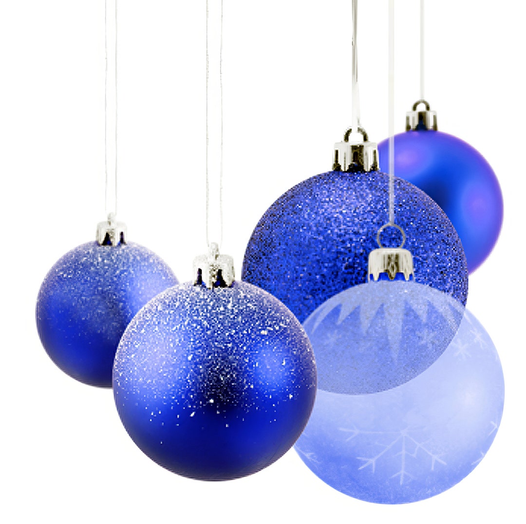 Christmas Blue Ornaments ~ Edible 2D Fondant Birthday Cake/cupcake ...
