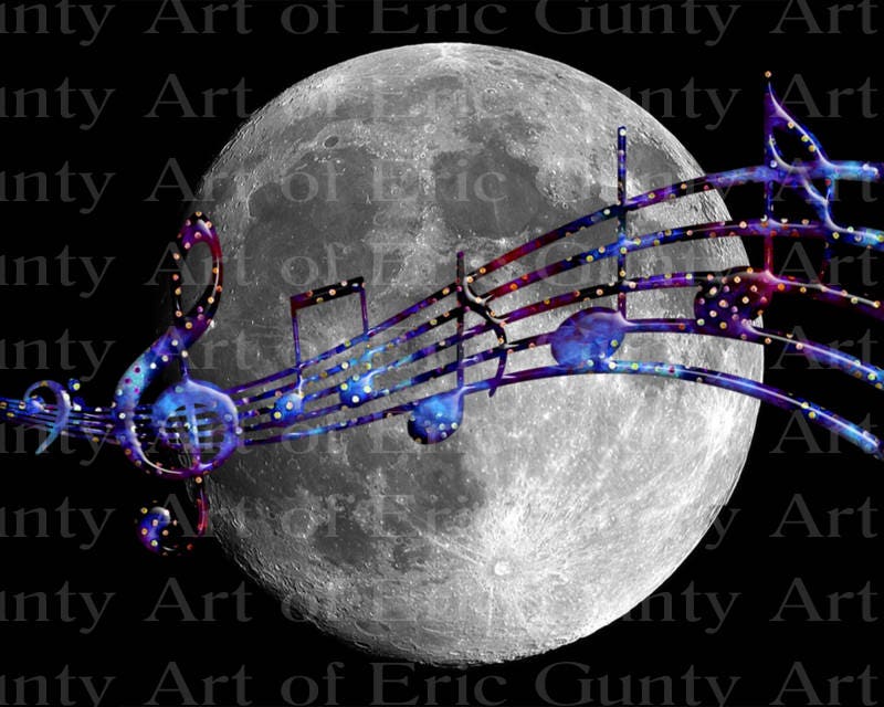 Music Band Notes Moon Birthday ~ Edible 2D Fondant Birthday Cake ...