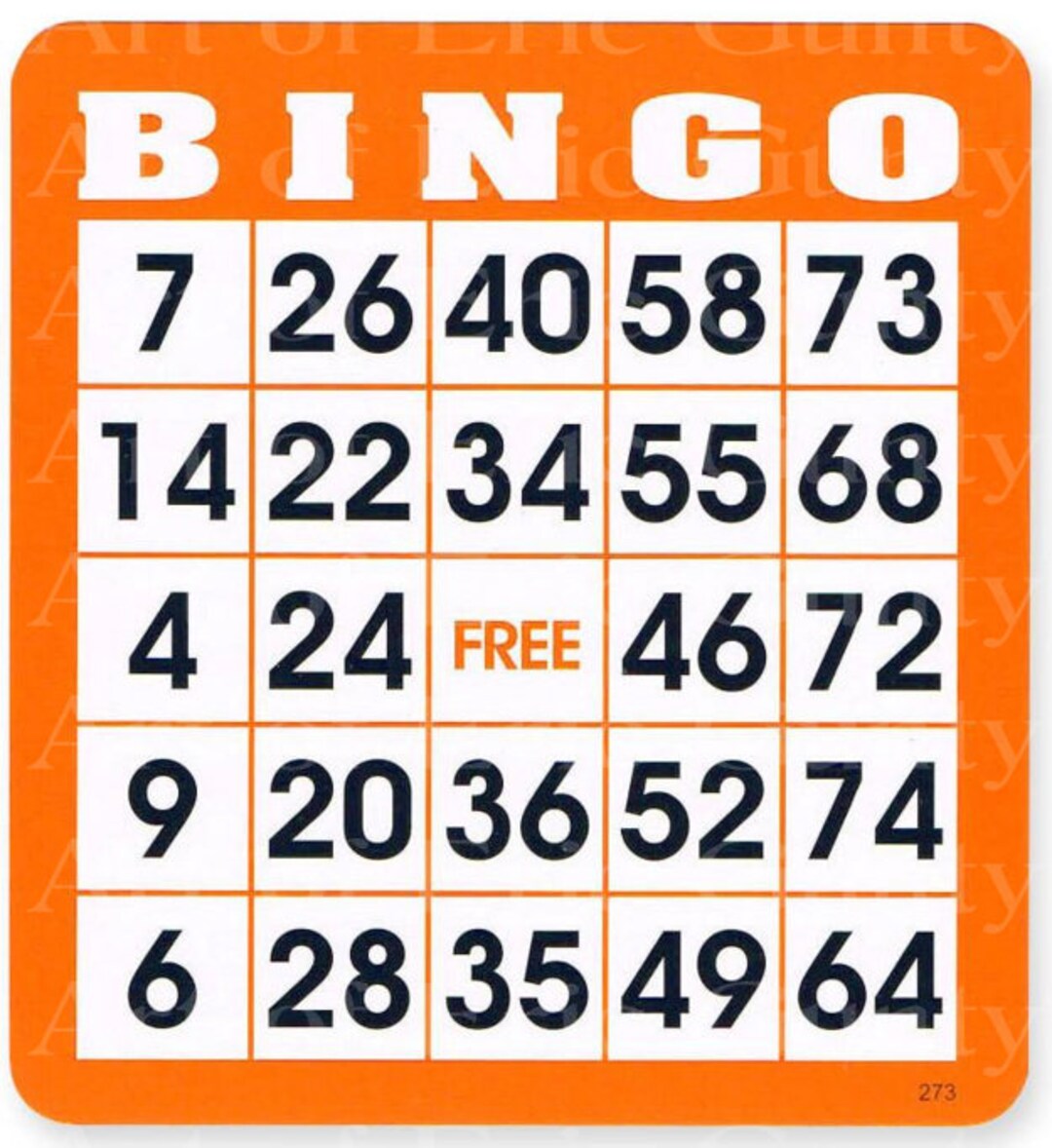 Orange Bingo Card Birthday Edible 2D Fondant Birthday - Etsy