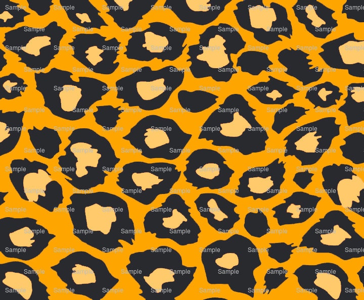 Orange Cheetah Print Background Birthday Edible 2D Fondant - Etsy