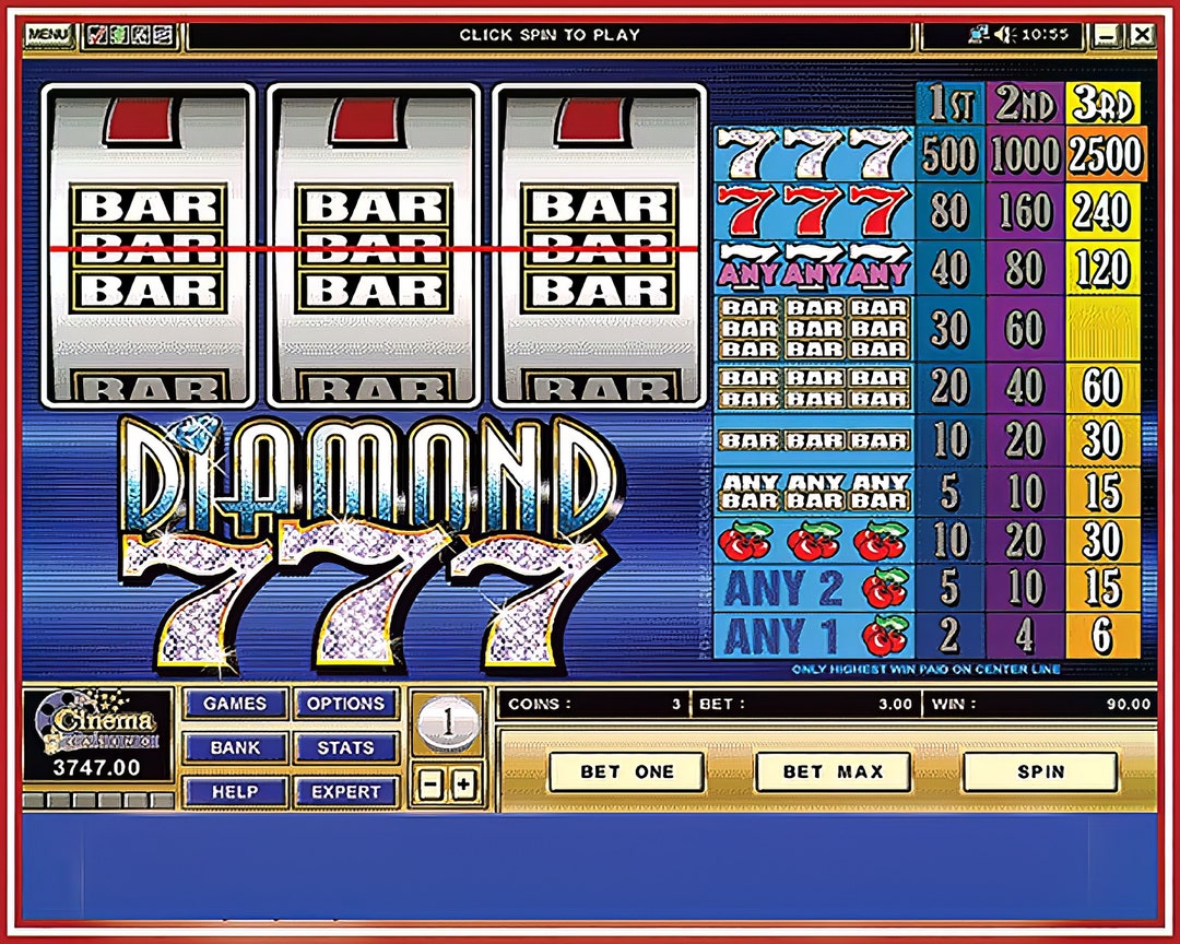 Diamond 777 Slot Machine Birthday ~ Edible 2D Fondant Birthday Cake ...