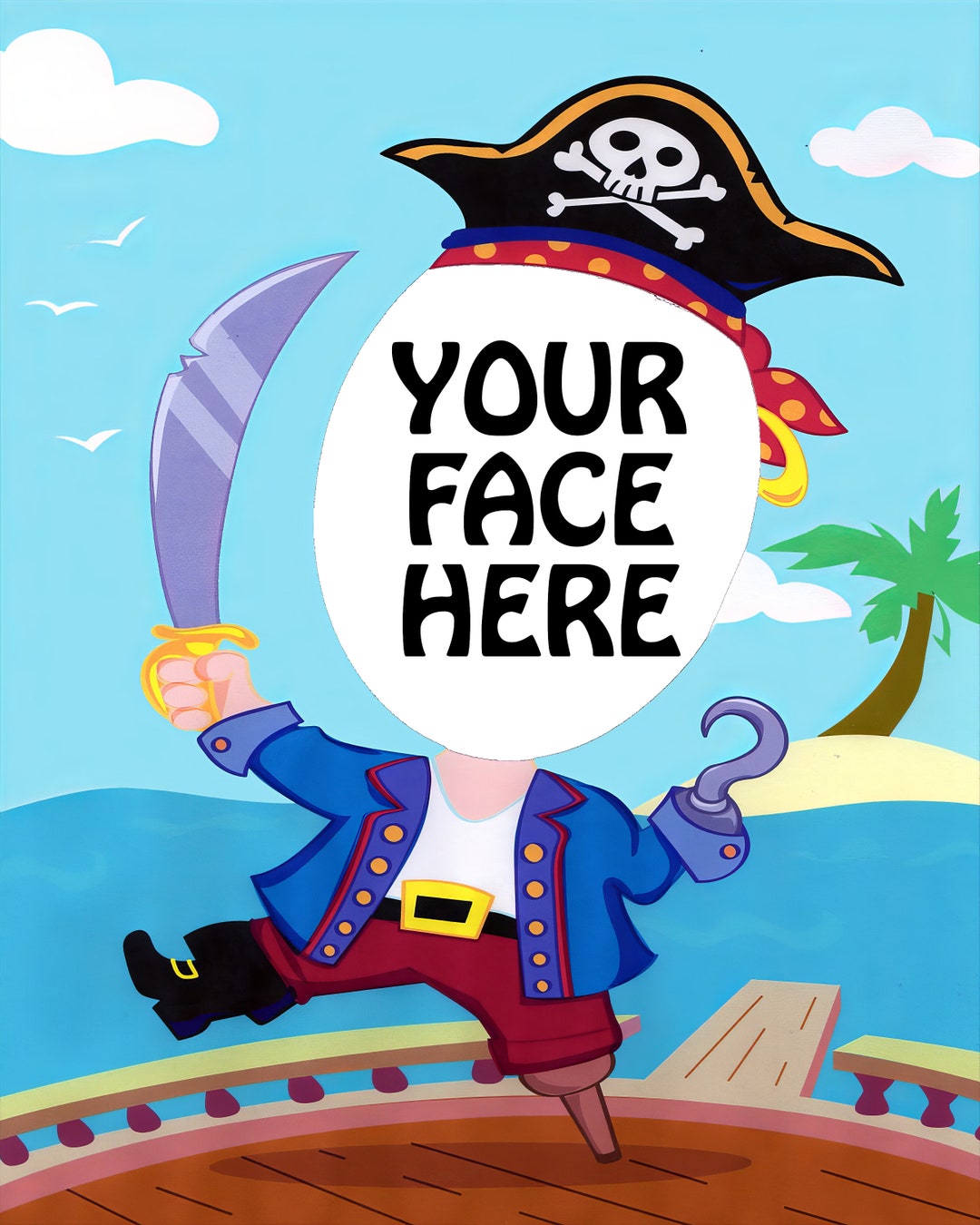 Pirate Birthday ~ Edible 2D Fondant Birthday Photo Frame Cake/cupcake ...