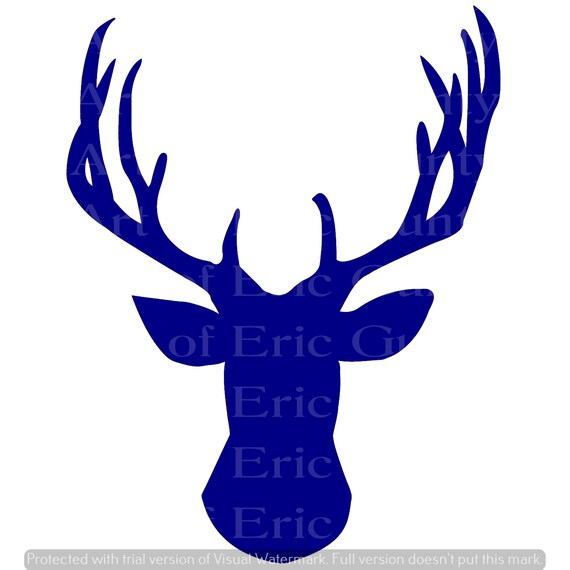 Blue Deer Head Hunting Birthday Edible 2D Fondant Birthday | Etsy