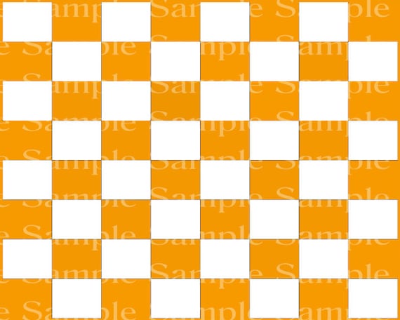 Orange Checkerboard Birthday 2D Edible Fondant Cake/cupcake - Etsy