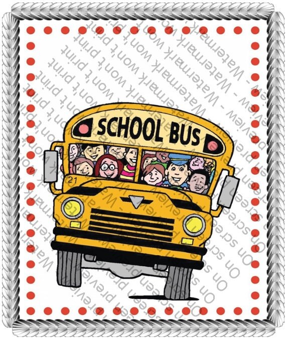 Party Décor Paper & Party Supplies Edible School Bus School Bus Cake ...