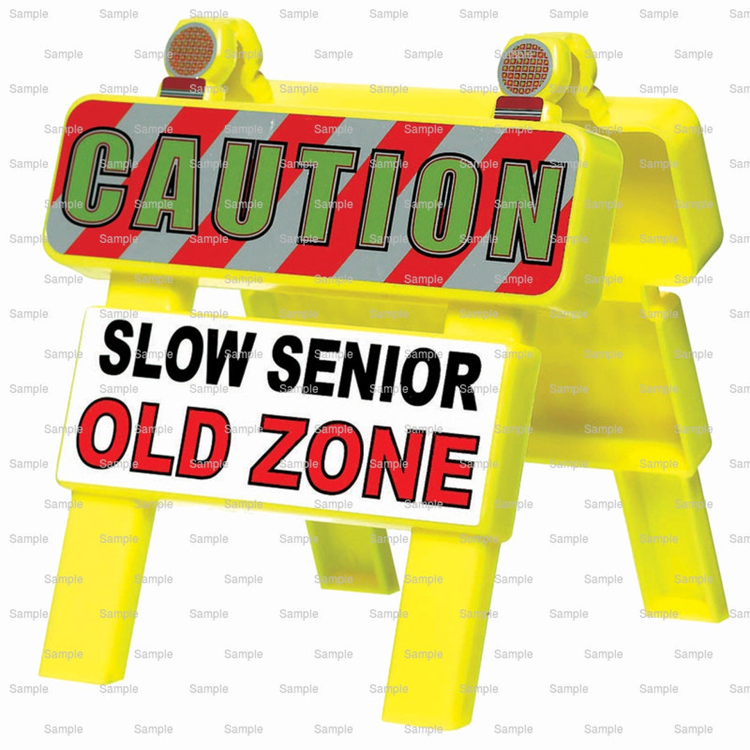 Caution Slow Senior Zone Birthday Edible 2D Fondant Birthday - Etsy
