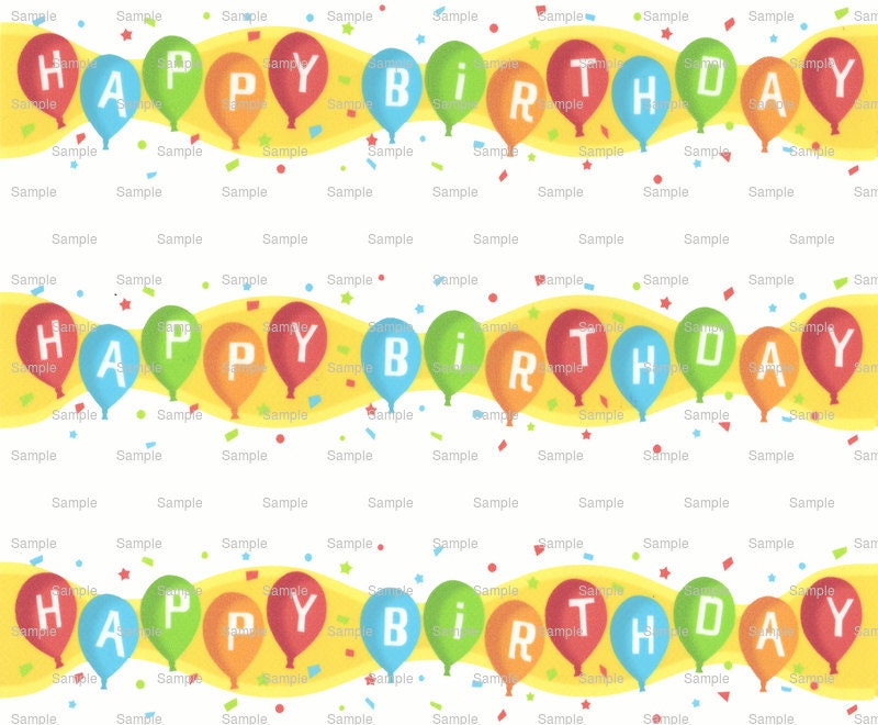 Happy Birthday Background - Side Strips ~ Edible 2D Fondant Birthday ...