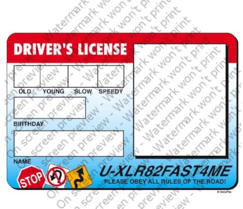Driver's License Birthday Edible 2D Fondant Birthday | Etsy