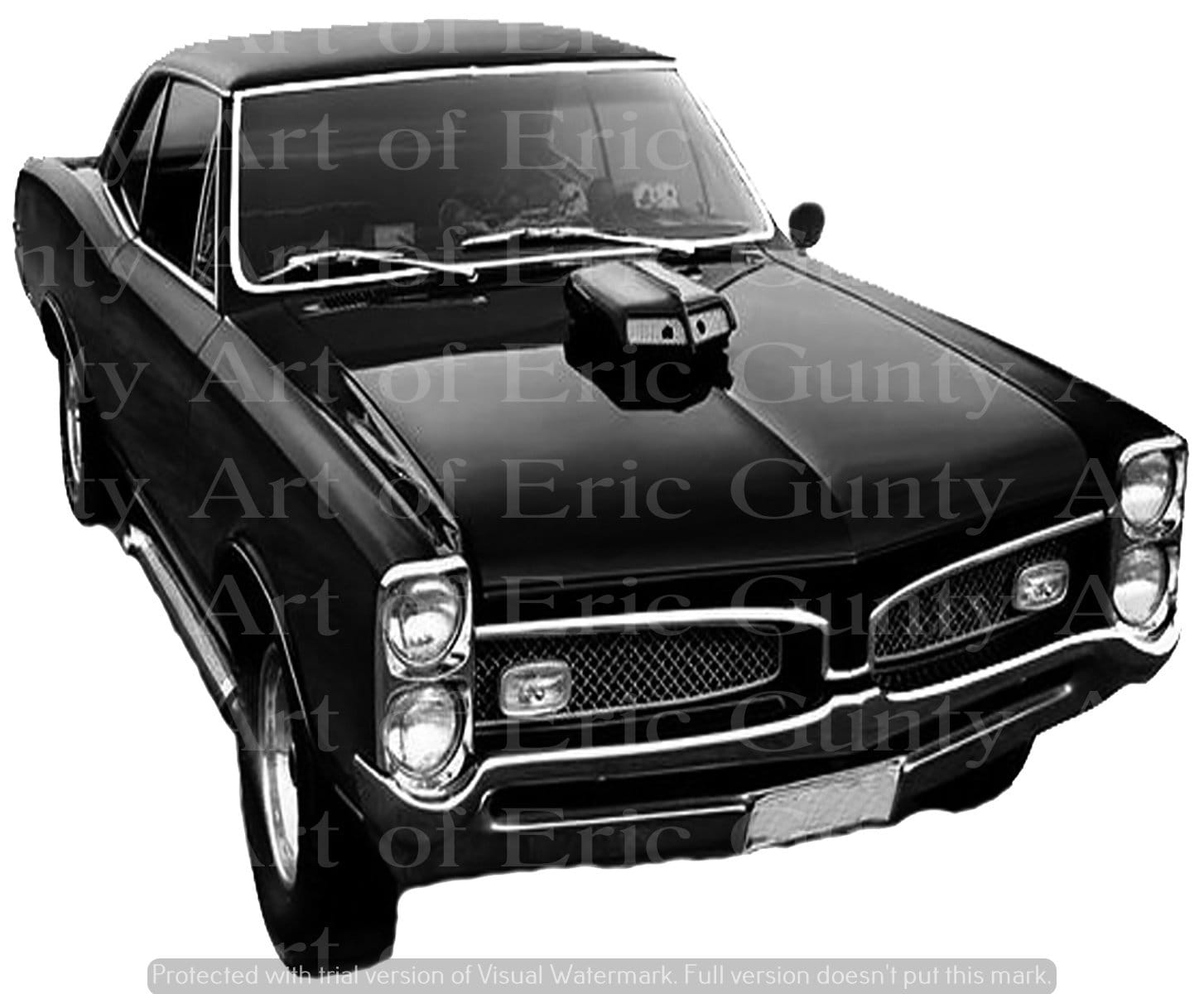 Black Classic Muscle Car Birthday ~ Edible 2D Fondant Birthday Cake ...