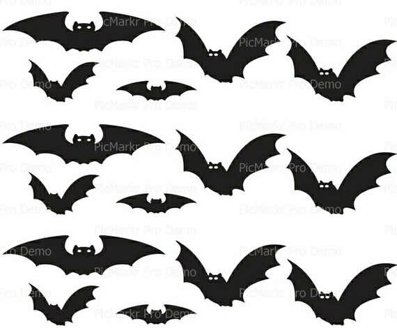 Halloween Bats Edible 2D Fondant Birthday Cake Side Toppers | Etsy