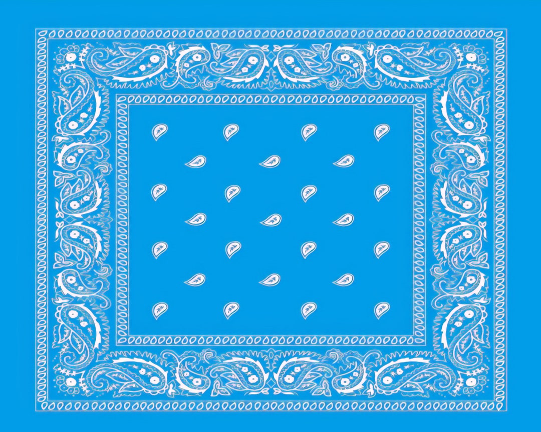 Light Blue Paisley Bandana Birthday - 2D Fondant Edible Cake and ...