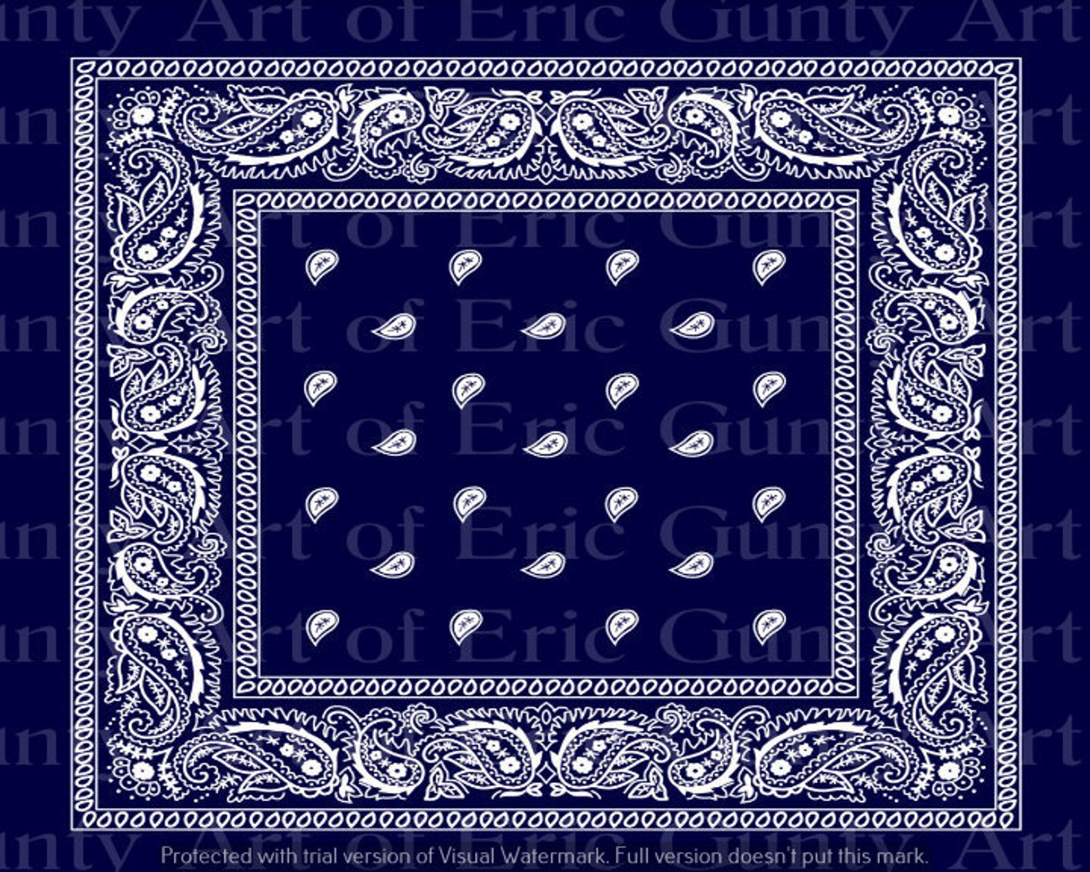 Blue Paisley Bandana Birthday Edible 2D Fondant Birthday - Etsy