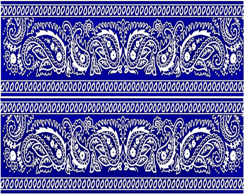 Blue Paisley Bandana Birthday Edible 2D Fondant Birthday - Etsy