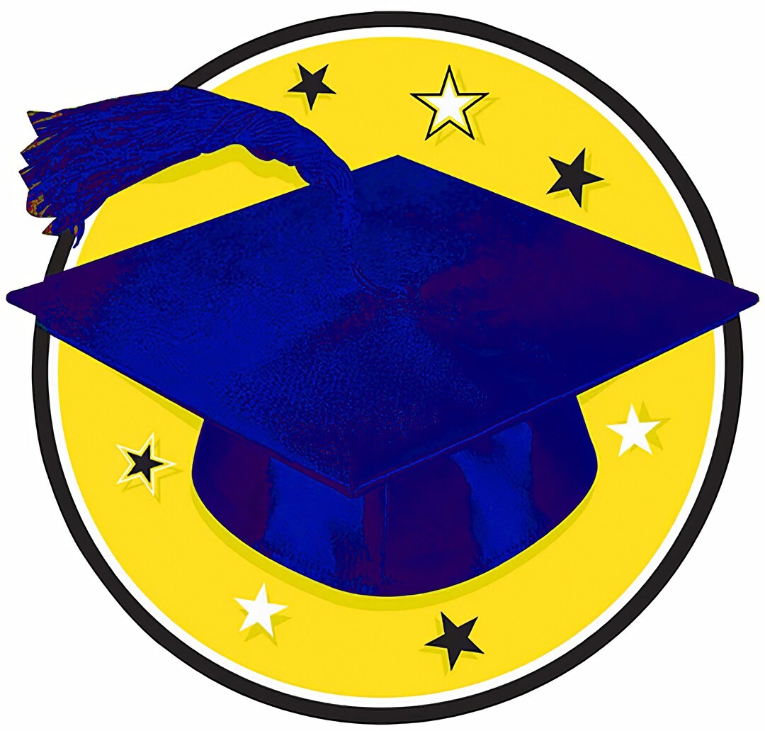 Blue and Yellow Graduation Cap Birthday Edible Cake and Cupcake Topper ...