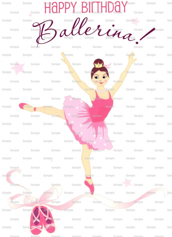Ballerina Birthday Edible 2D Fondant Birthday Cake/Cupcake | Etsy
