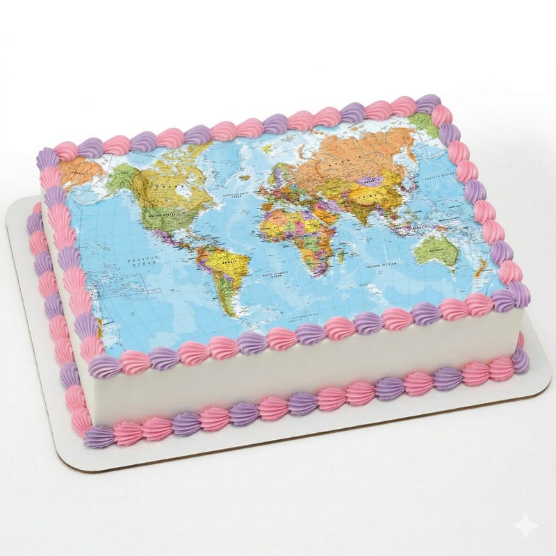 World Map Birthday Cake - Etsy