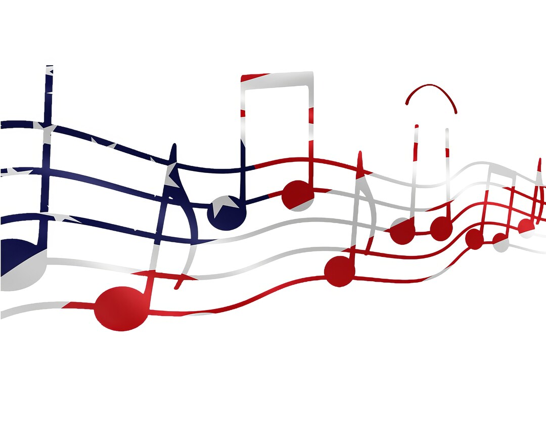 Patriotic Musical Notes Band Birthday ~ Edible 2D Fondant Birthday Cake ...