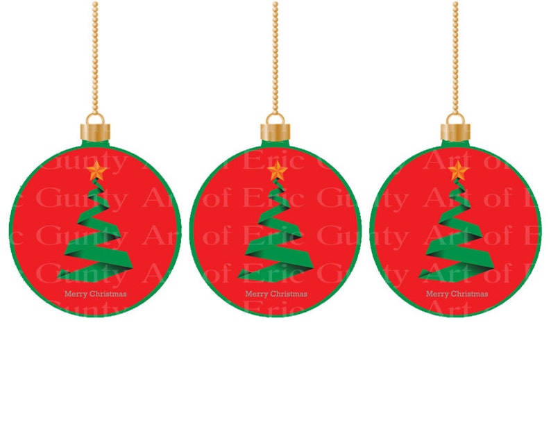 Christmas Tree Ornaments Edible 2D Fondant Birthday - Etsy