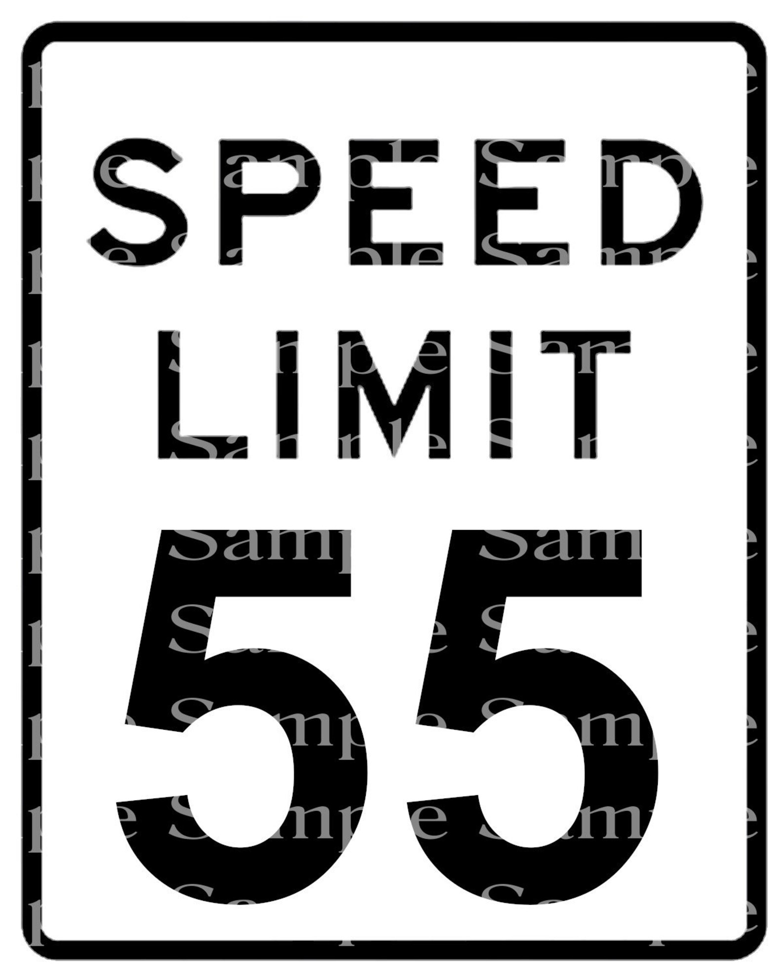 Speed Limit 55th Birthday Sign 2D Fondant Edible Cake & | Etsy
