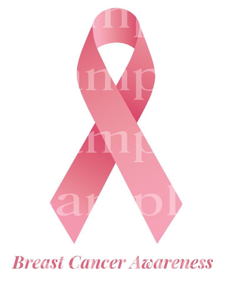 Pink Breast Cancer Awareness Ribbon ~ Edible 2D Fondant Birthday Cake ...