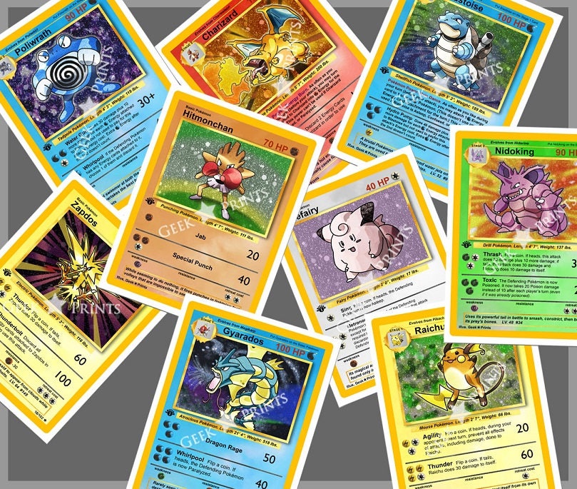 Pokemon RARE Base Set 1 Cards A4 or A5 PRINT CHOOSE 1 - Etsy
