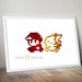Red and Electric Mouse Monster 8-bit Print - Etsy