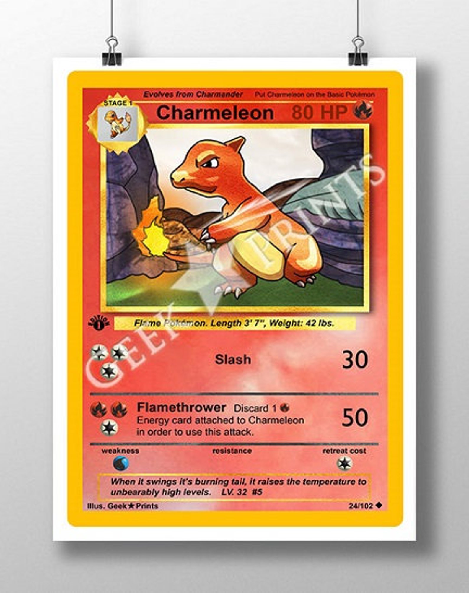 Pokemon Base Set 1 *charmander* *charmeleon* *charizard* Cards A4 or A5 ...
