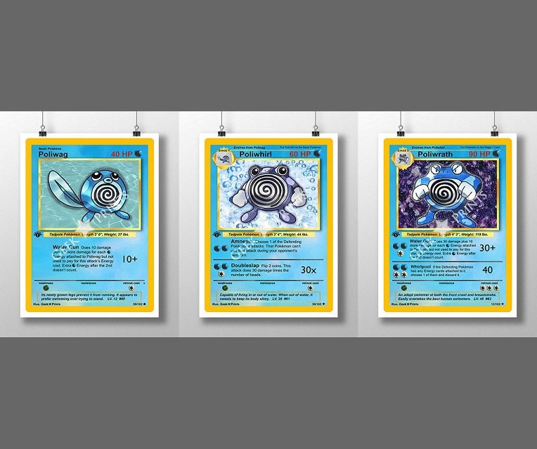 Pokemon 3 Evolution Print Set A4 or A5 PRINTS CHOOSE | Etsy
