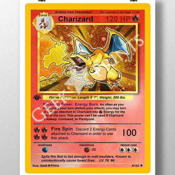 Fake Base Set Charizard - Etsy